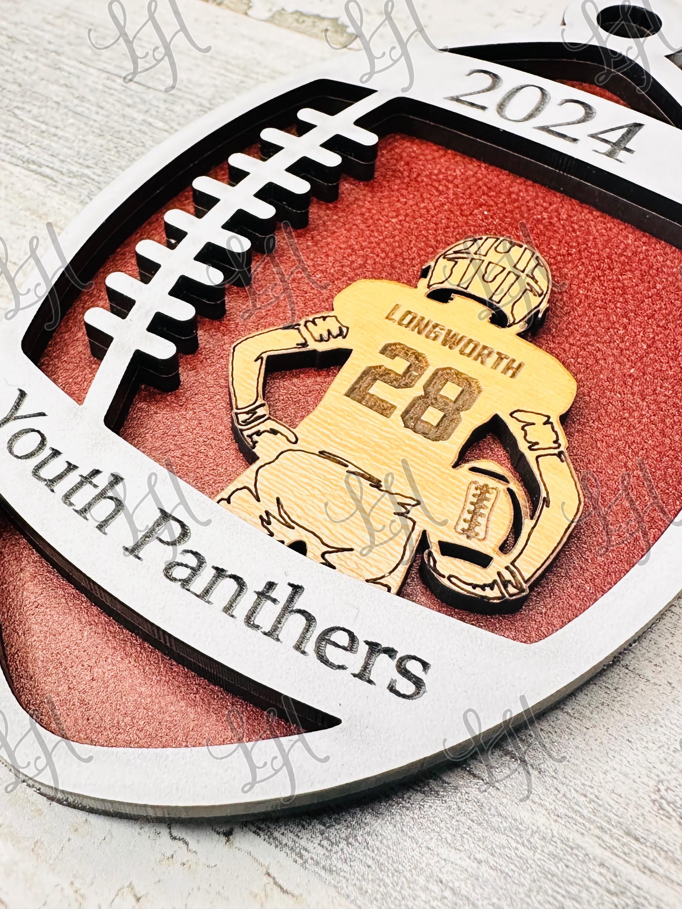 Football, Youth Football Ornament, Laser Cut File, Laser Cut Ornament ...