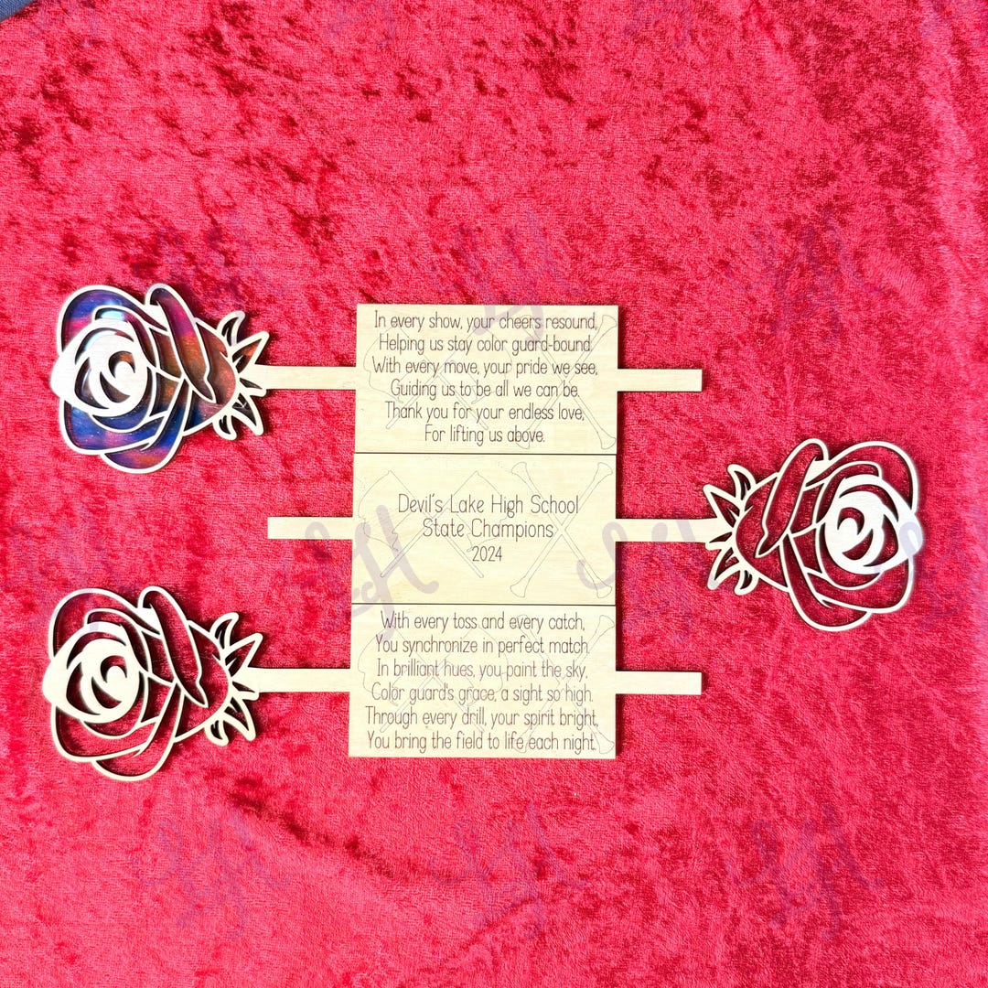 Rose, Color Guard, Laser Cut, Thank You Gift, Coaches, Parents ...