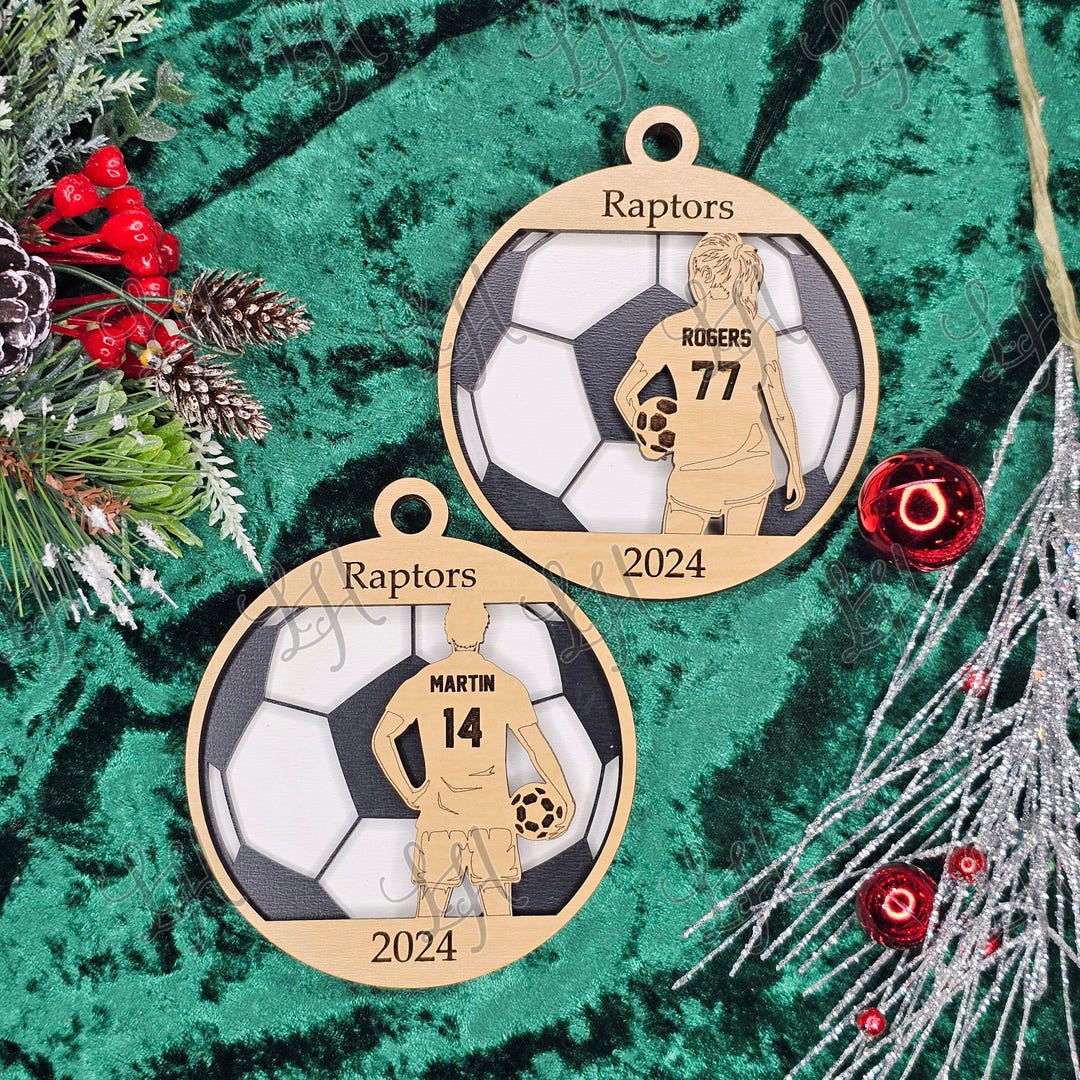 Personalized Laser Cut Soccer Ornament, Custom Team Gift (digital ...
