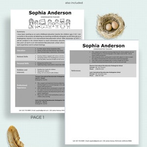 Teacher Resume Template With Matching Cover Letter and Reference Letter ...