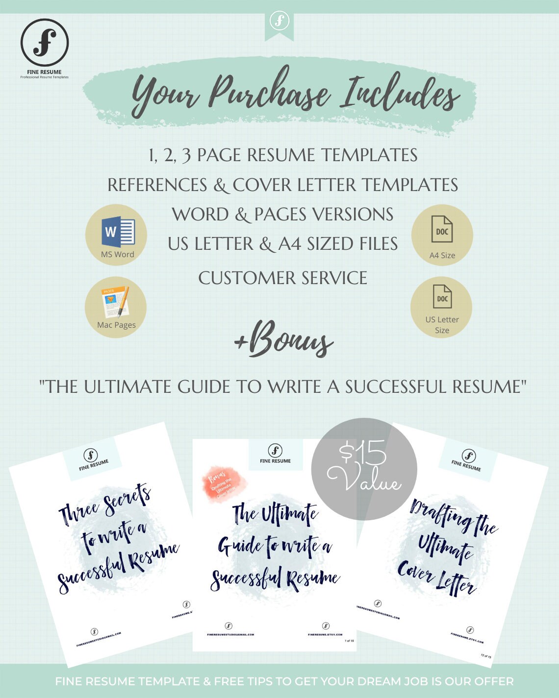 Resume and Cover Letter Template Both Are in Matching Template Along ...