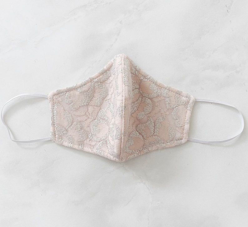 Princess Pink Grey Lavender Cream Sparkling Lace Face Mask - Etsy
