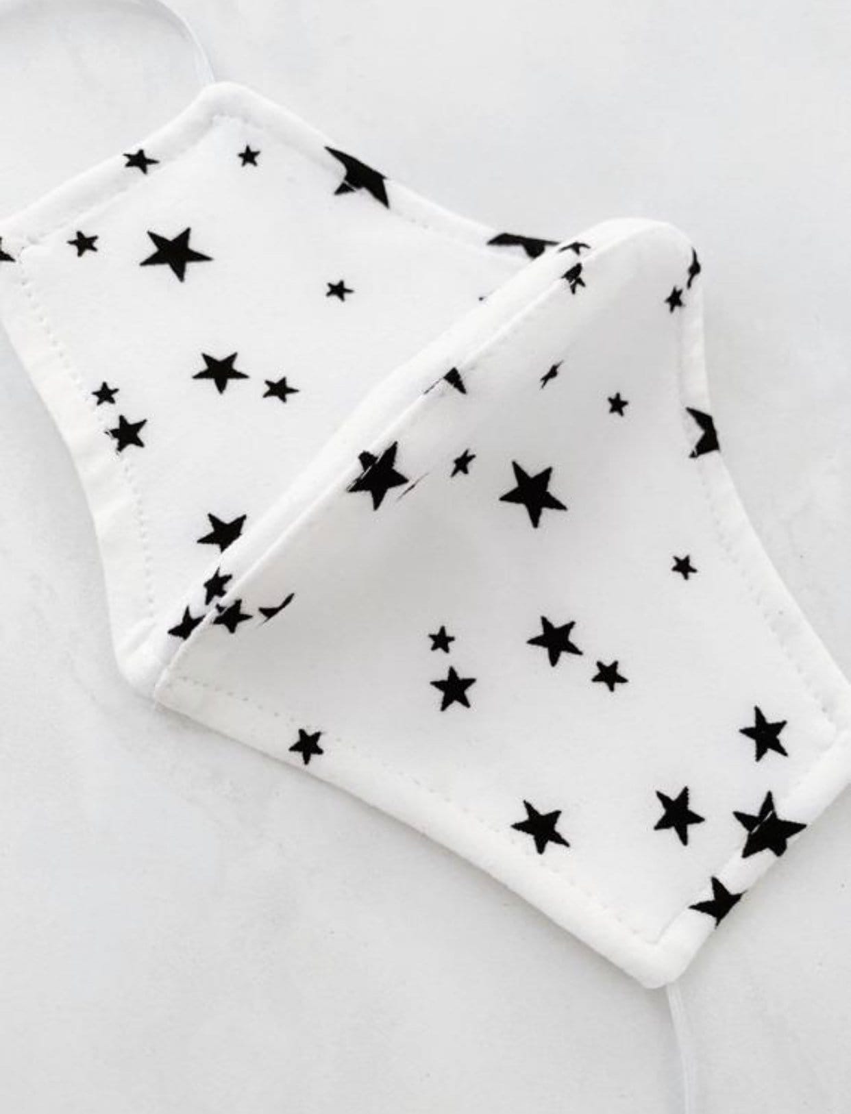 Black Star Print Face Mask - Reusable, Washable, Fashion Fitted Contour ...