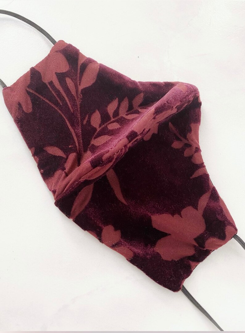 Burgundy Red Corduroy Velvet Face Mask Reusable Washable | Etsy