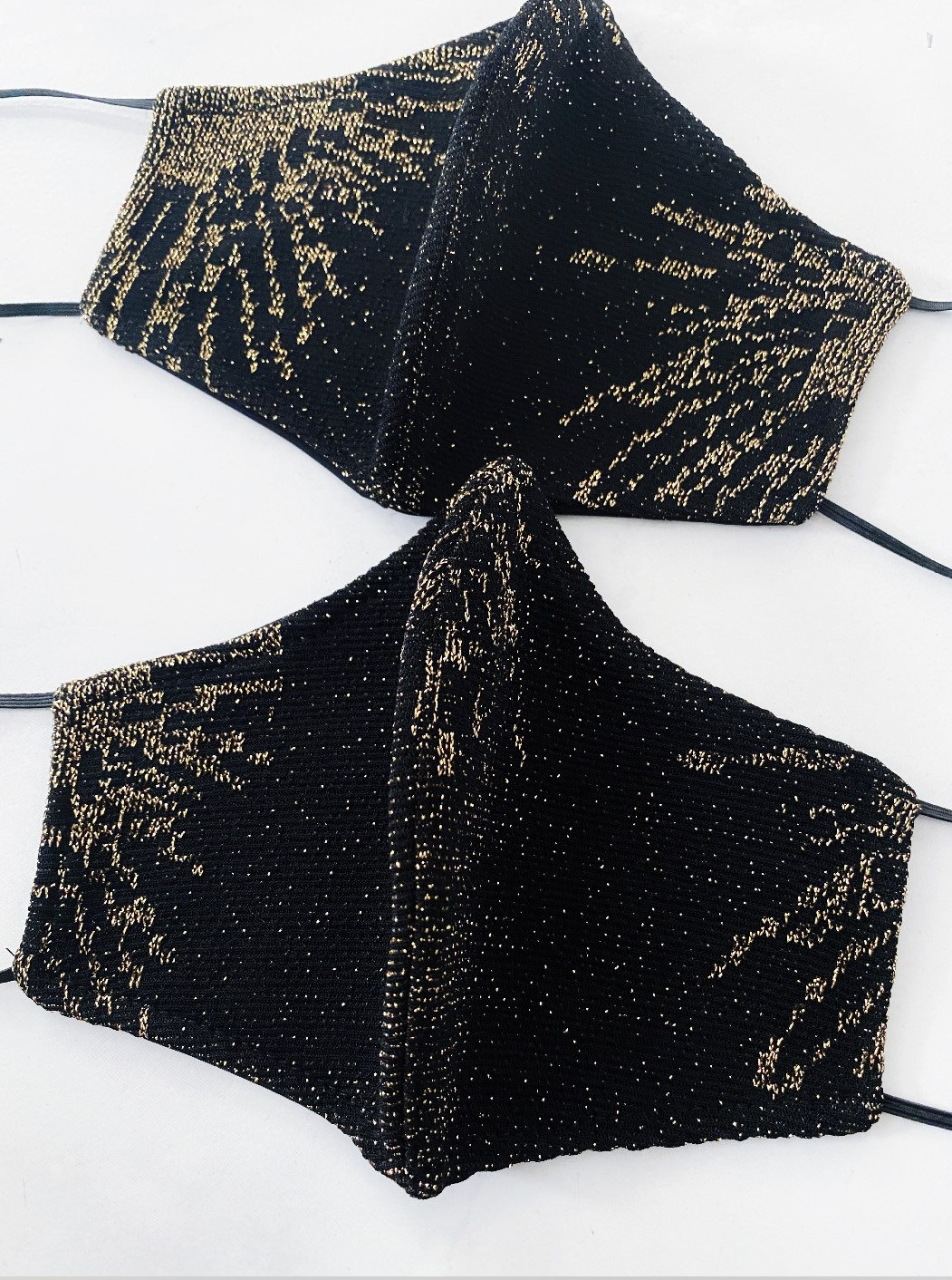 Black and Gold Sparkly Glam Face Mask Reusable Washable - Etsy