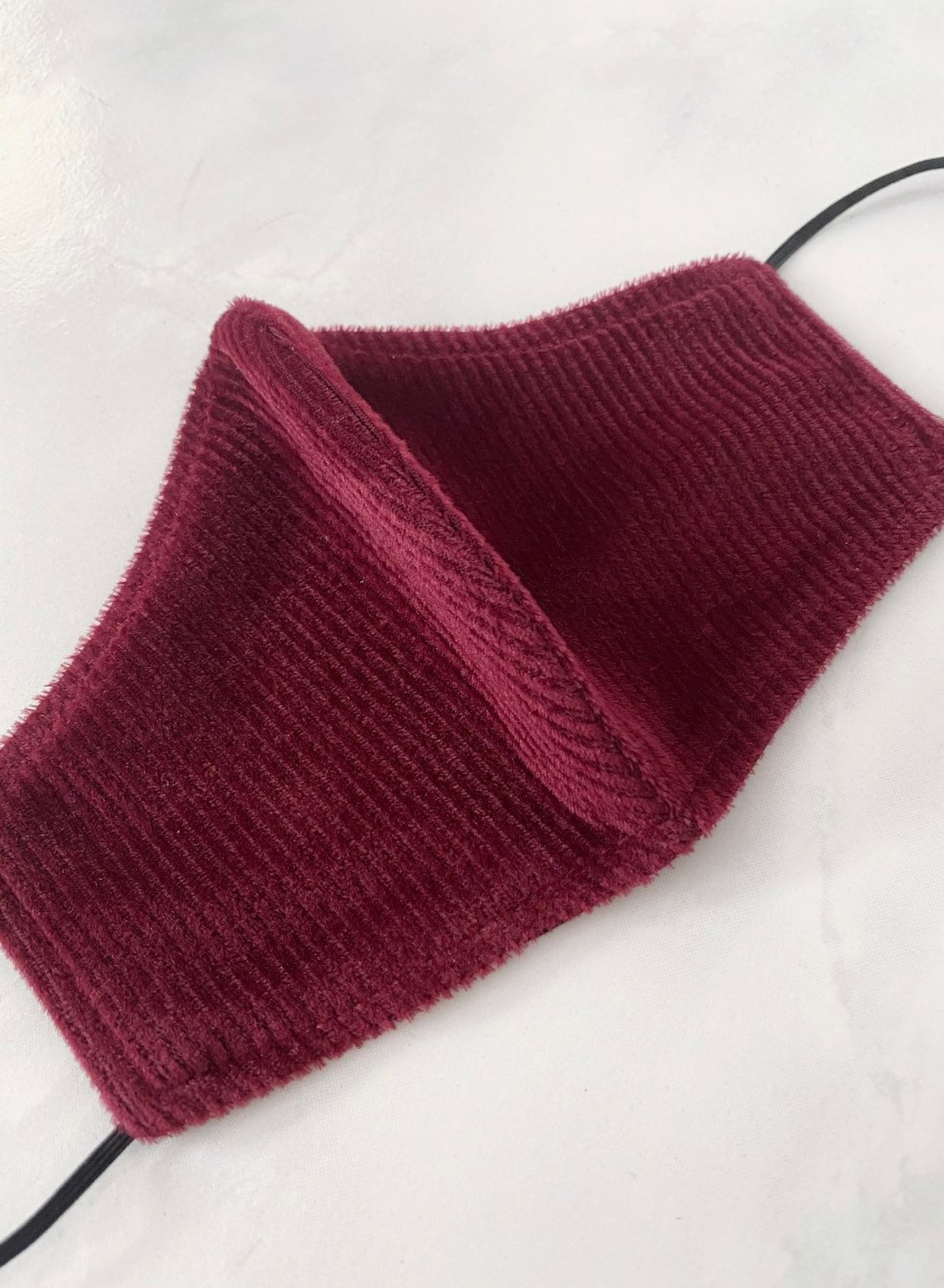 Burgundy Red Corduroy Velvet Face Mask Reusable Washable | Etsy