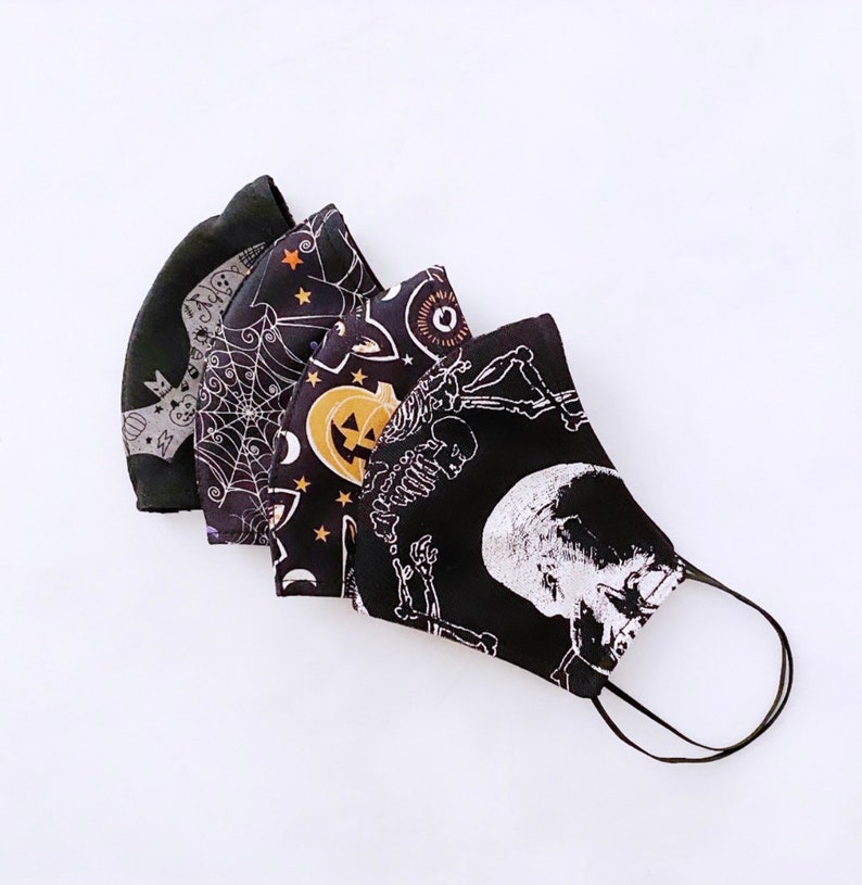 Halloween Bat Pumpkin Spider Skull Face Mask Reusable - Etsy