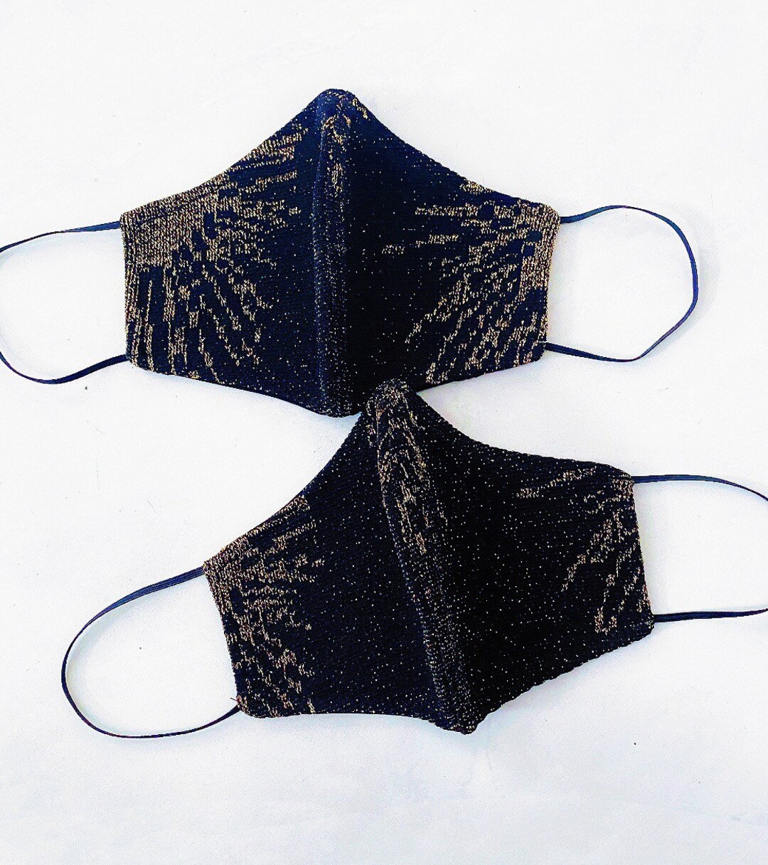 Black and Gold Sparkly Glam Face Mask - Reusable, Washable, Handmade ...