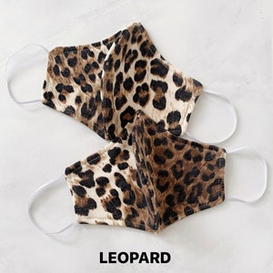 Animal Print Face Mask Reusable, Washable, Handmade Contour Fitted ...