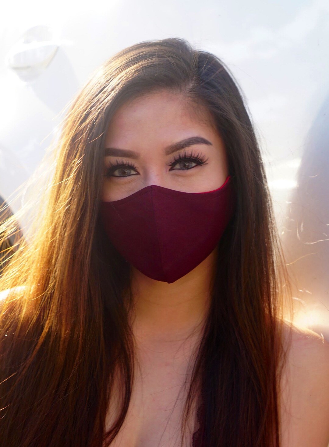 Men and Women Burgundy Face Mask - Reusable, Washable, Fashion Fitted ...