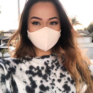 Blush Ivory Pink and Rosey Facemask - Reusable, Washable, Handmade ...