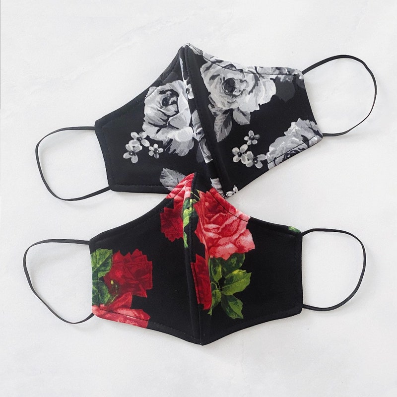 Black Mask With Red Roses - Etsy