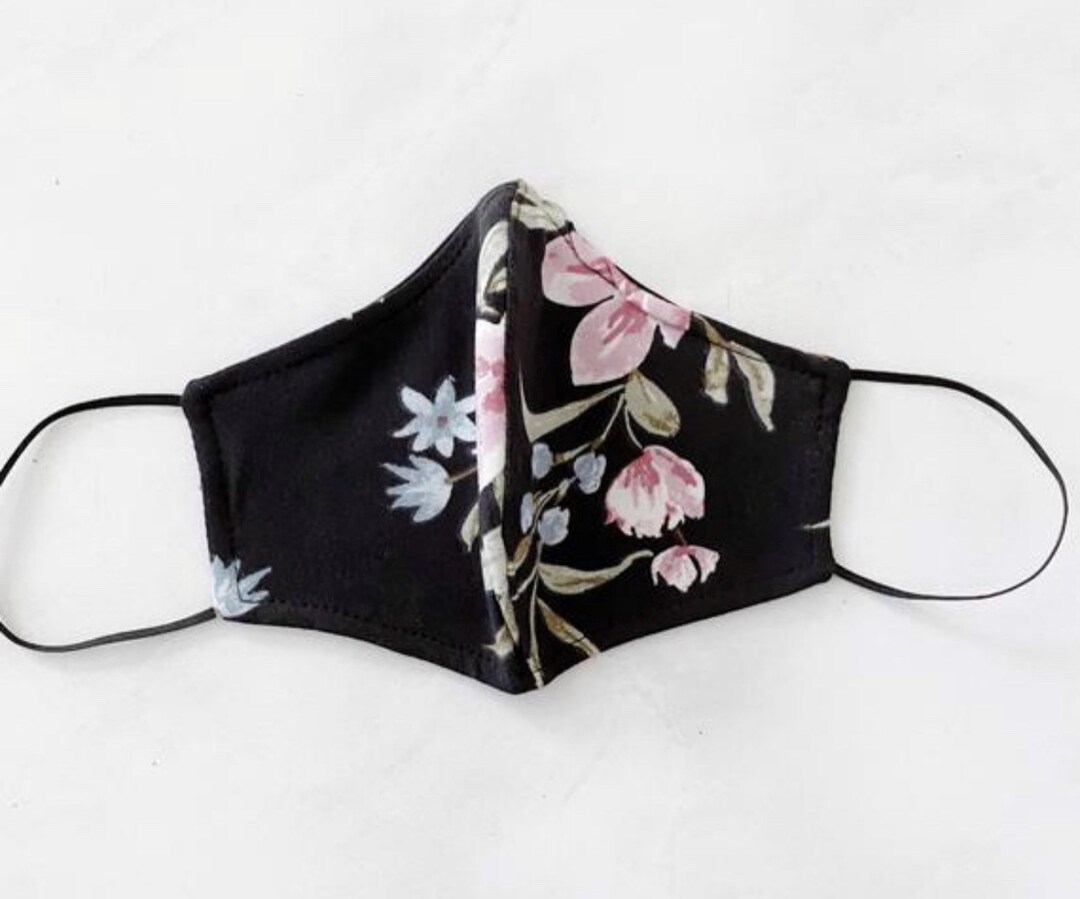 Vintage Floral Dainty Vines Face Mask, Washable, Fashion Fitted Contour ...