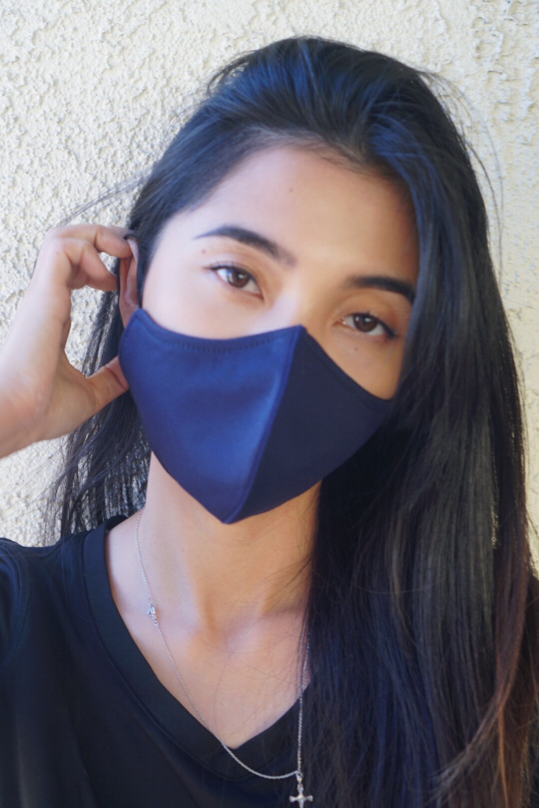Men and Women Navy Blue Face Mask - Reusable, Washable, Fashion Fitted ...