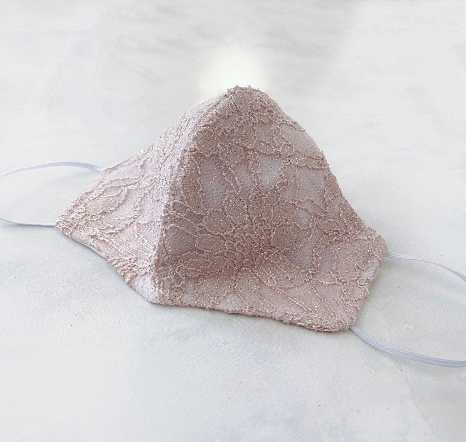 Blush Pink and Blue/grey Sparkling Lace Face Mask Reusable | Etsy