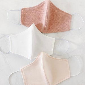 Blush Ivory Pink and Rosey Facemask - Reusable, Washable, Handmade ...