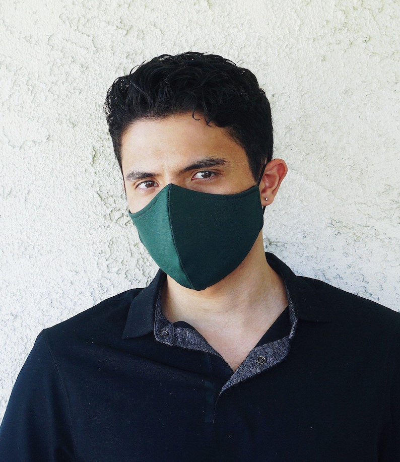 Men and Women Green Face Mask Emerald Reusable Washable - Etsy
