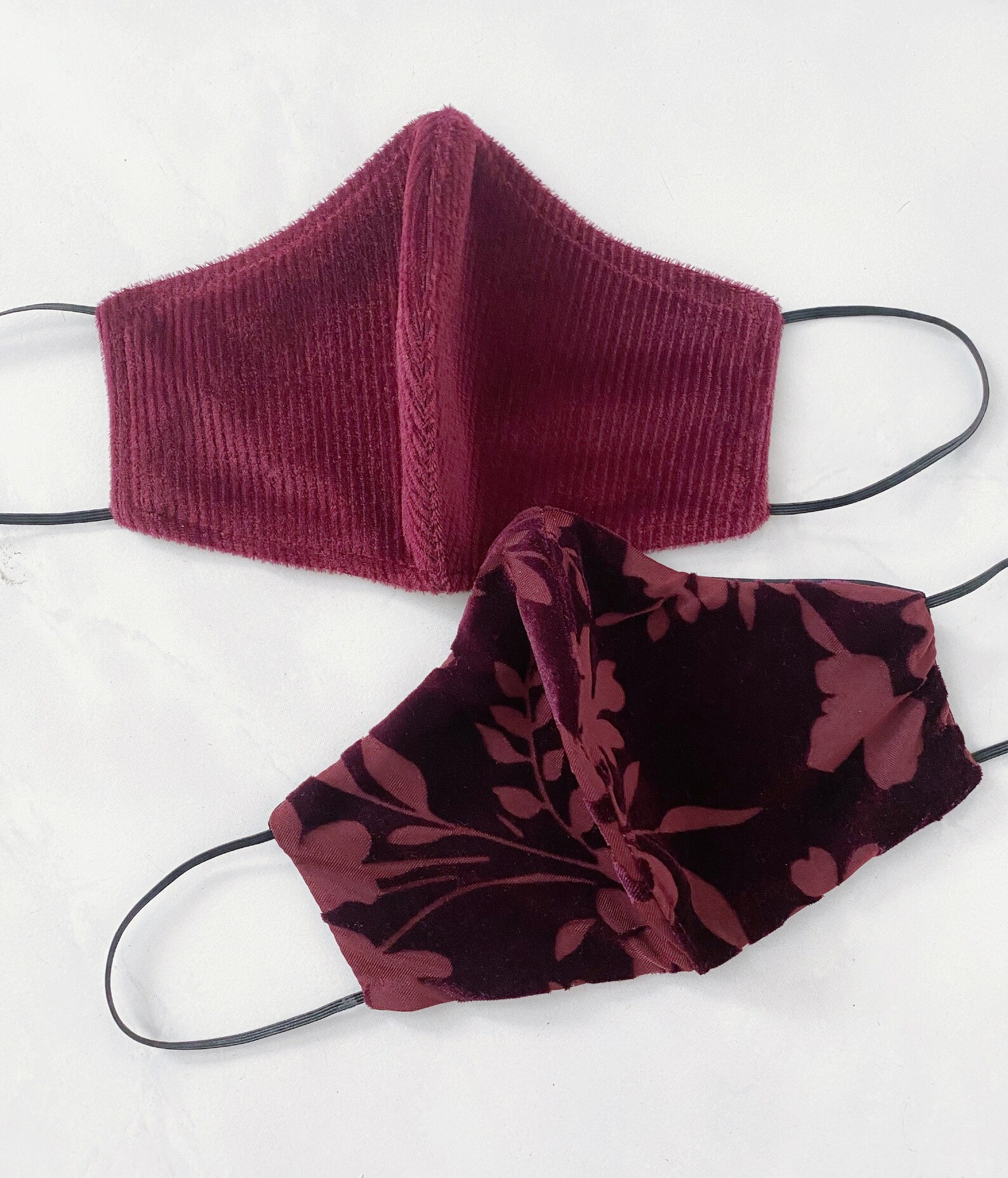 Burgundy Red Corduroy Velvet Face Mask Reusable Washable | Etsy