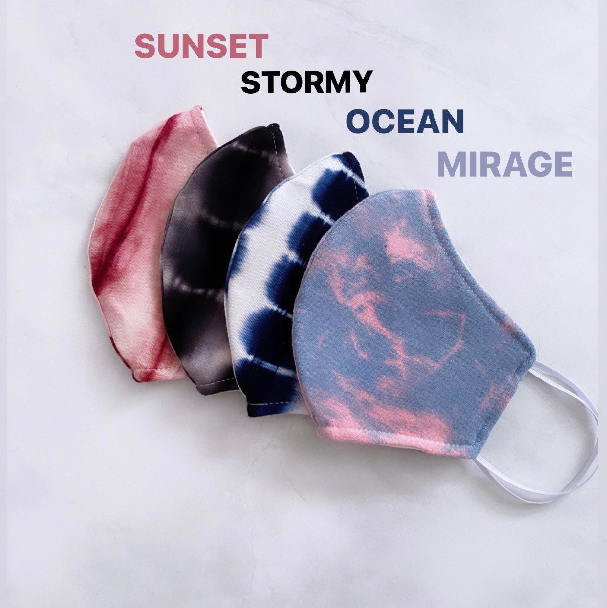 Tie Dye Rainbow Marble Like Face Mask Reusable Washable | Etsy