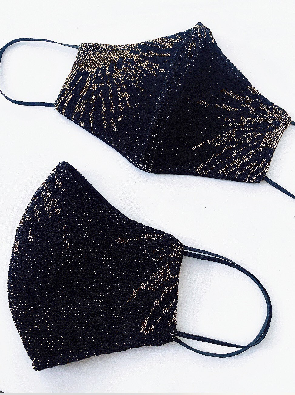 Black and Gold Sparkly Glam Face Mask Reusable Washable | Etsy