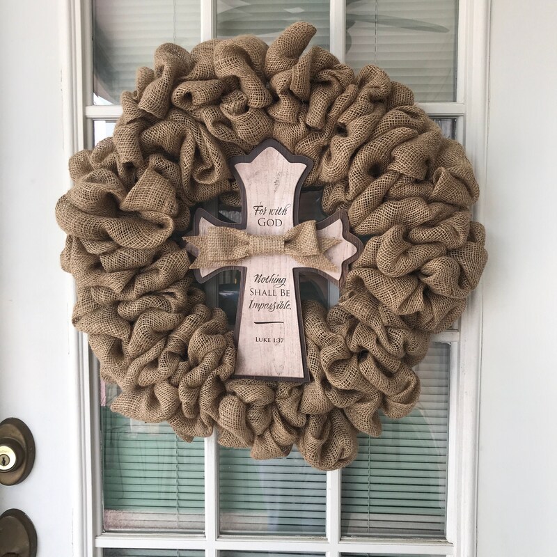 Burlap Cross Wreath - Etsy
