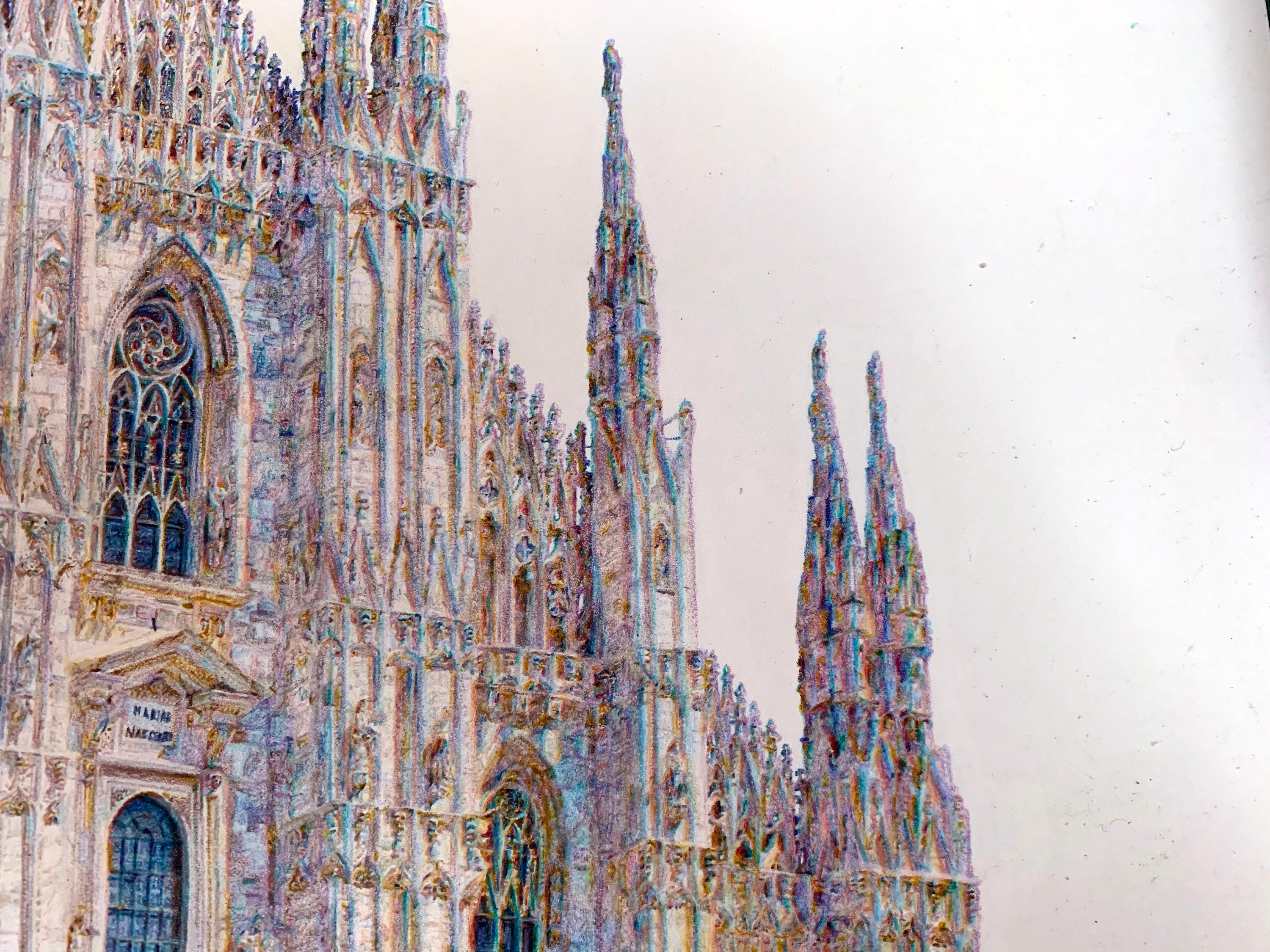 Milan Cathedral Drawing Print - Etsy