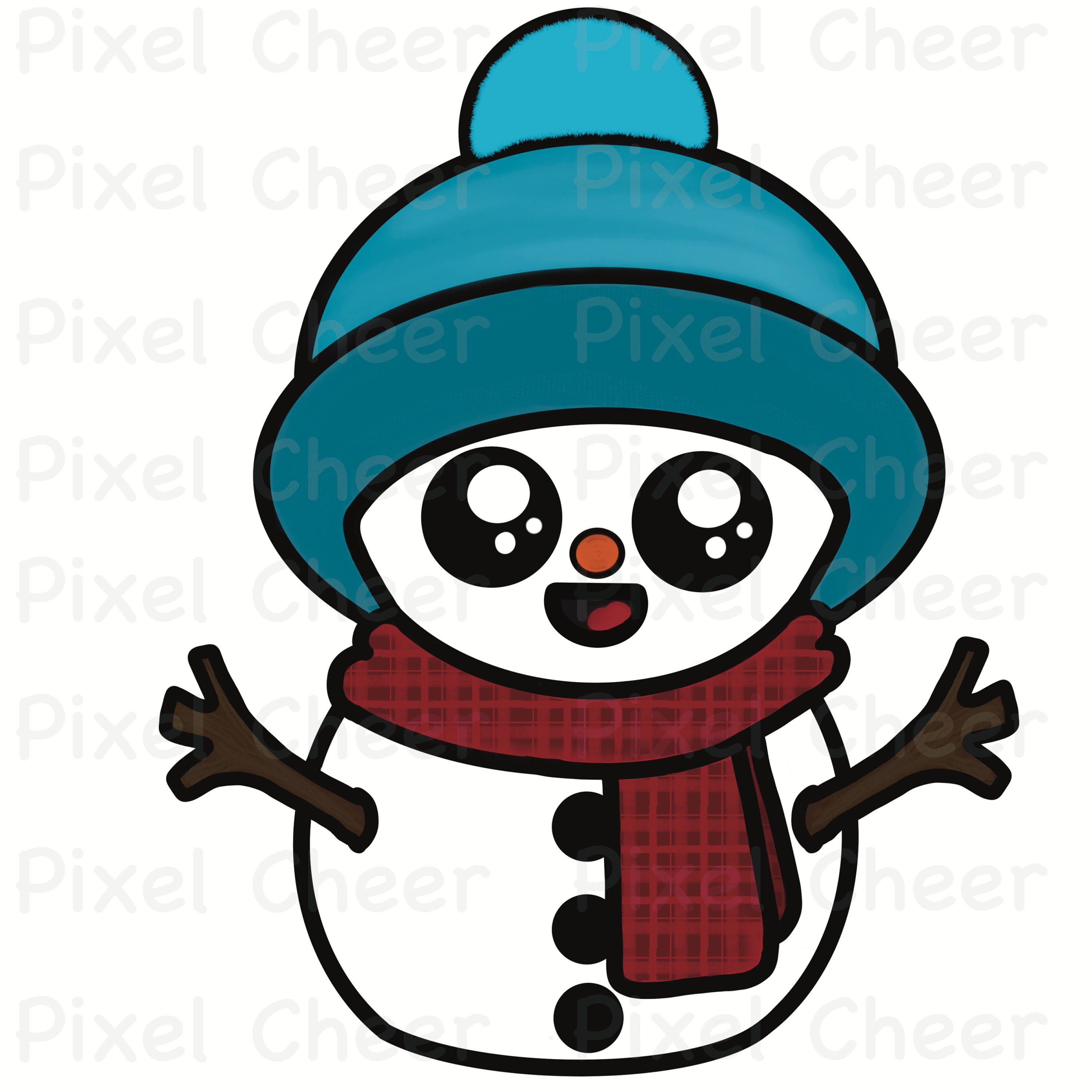 Kawaii Snowman, Snow, Christmas, PDF, Jpg, PNG Download, Clipart, Print ...