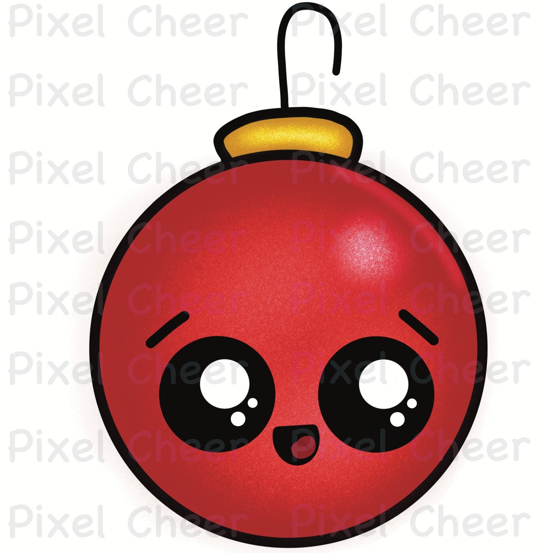 Kawaii Christmas Ornament, Round, PDF, Jpg, PNG Download, Clipart ...