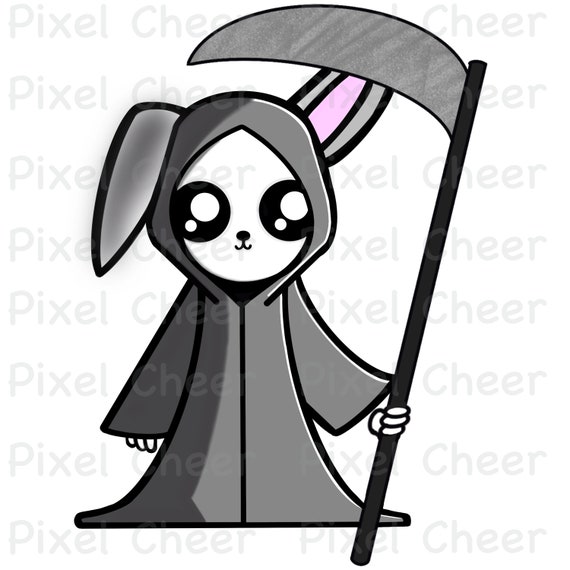 Bunny Grim Reaper PDF jpg PNG decal stickers planner | Etsy