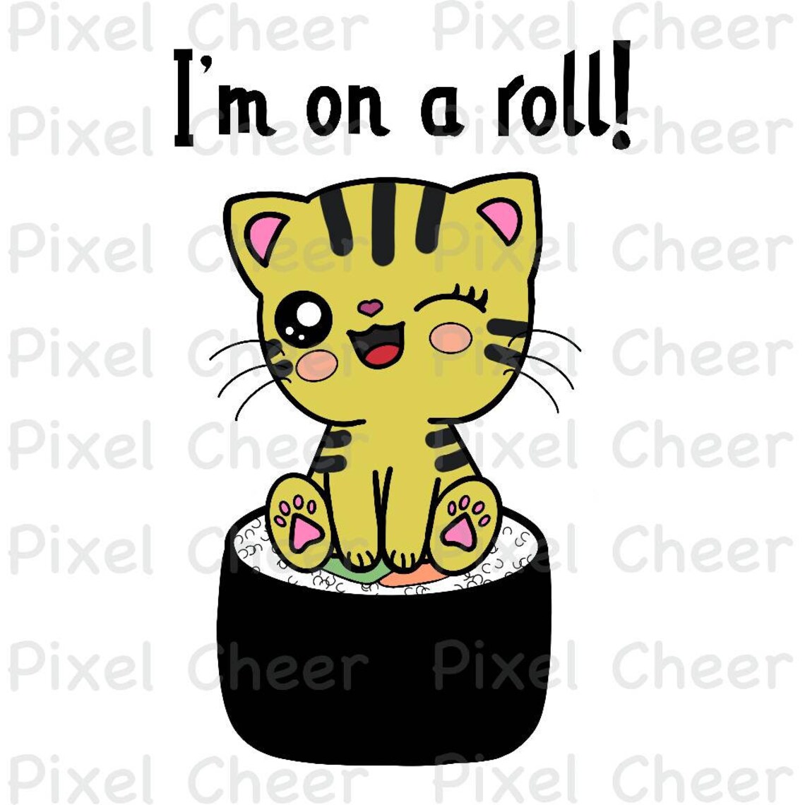 I'm on a Roll PDF Jpg PNG Download, Clipart, Print, Crafting, DIY ...
