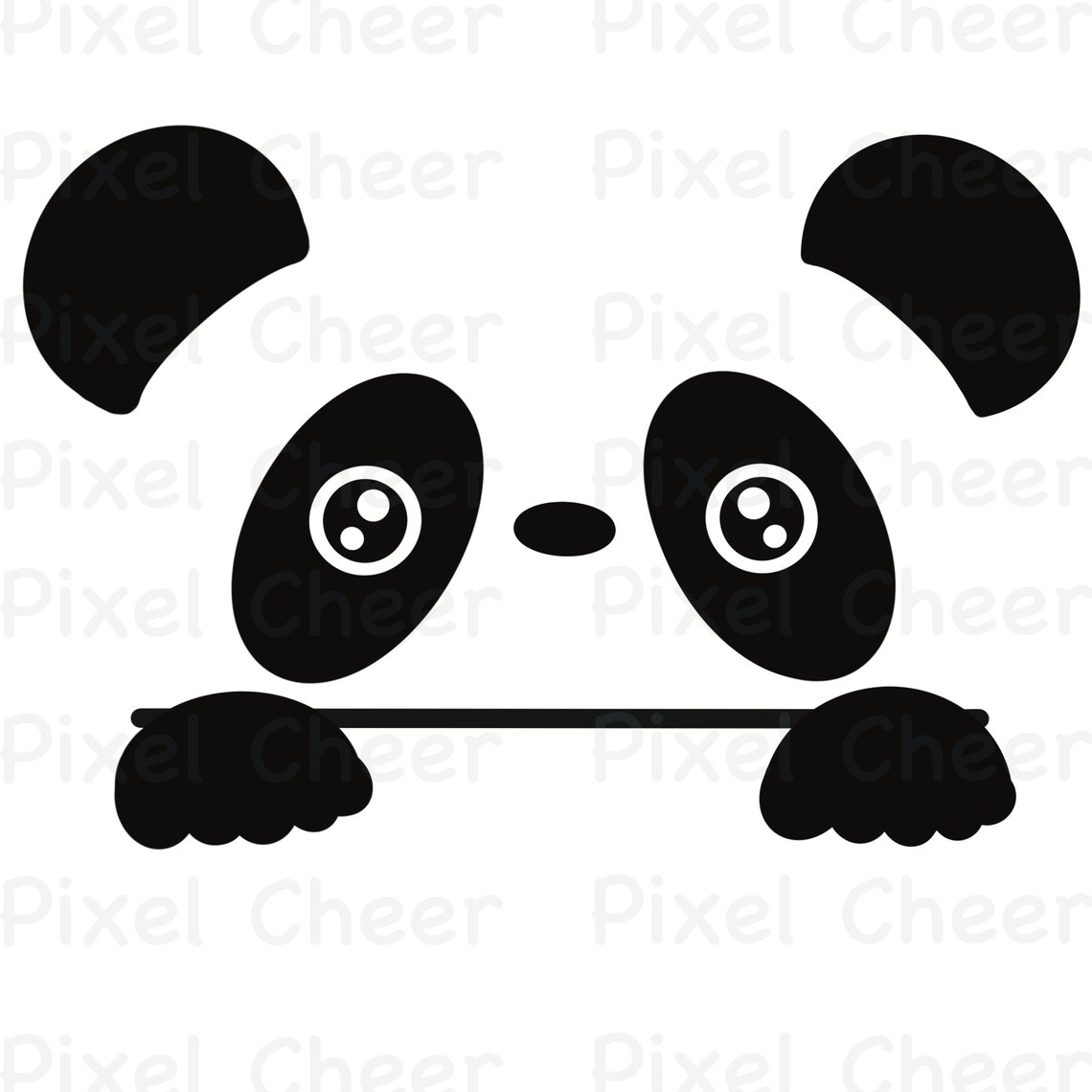 Kawaii Panda Peeking Out, PDF, Jpg, PNG, Cute, Decal, Sticker Book ...
