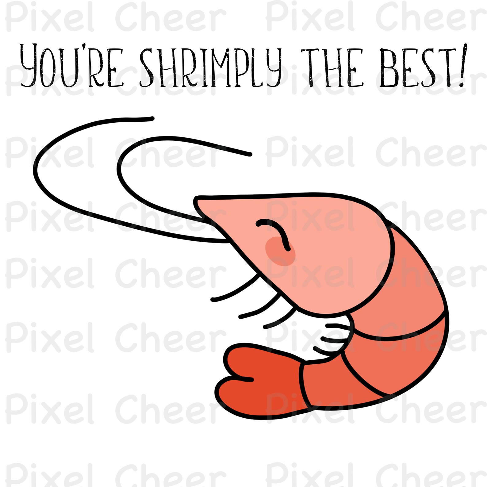 You're Shrimply the Best! Shrimp PDF Jpg PNG Download, Clipart, Print, Crafting, DIY Projects ...
