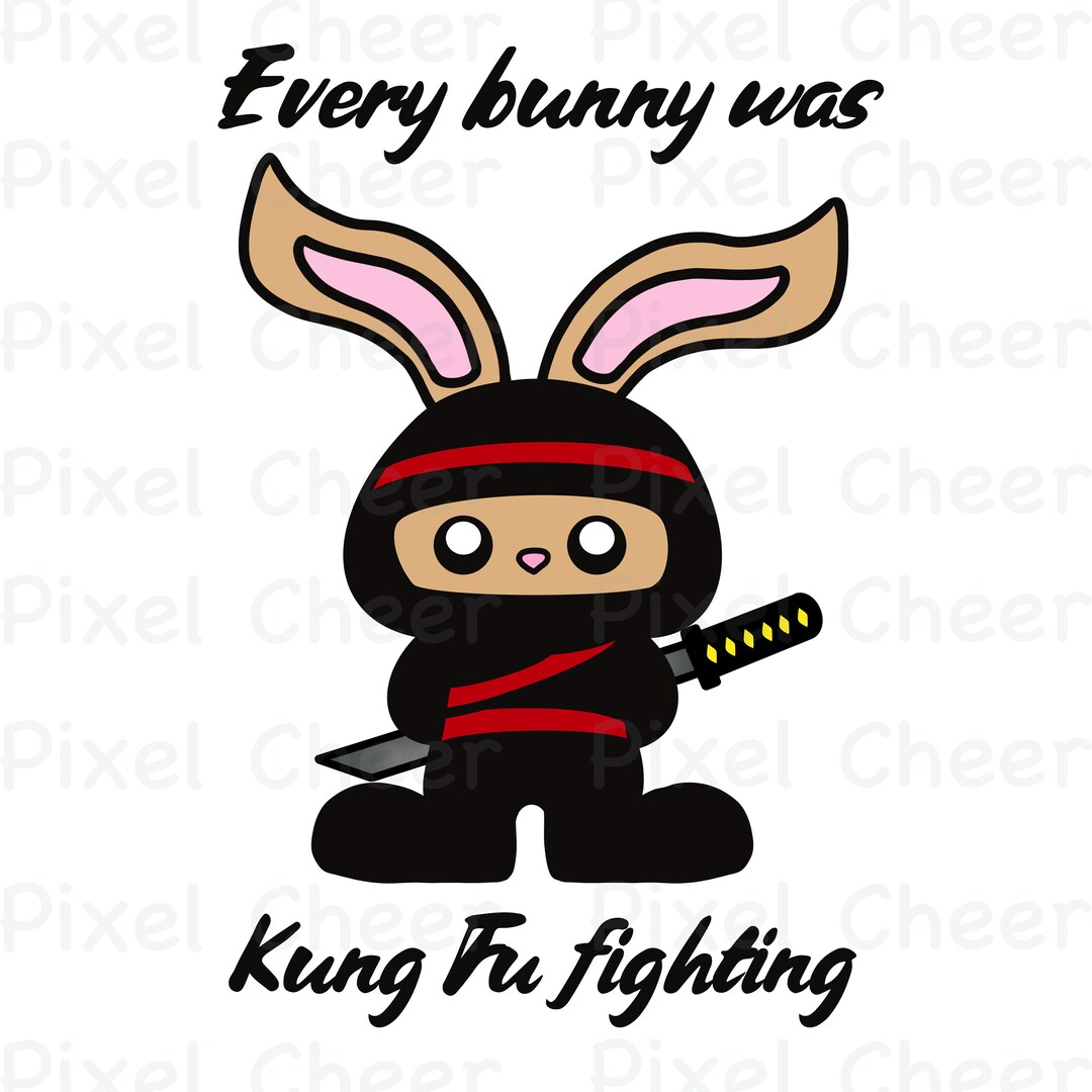 Kung Fu Fighting Bunny PDF Jpg PNG Download, Clipart, Print, Crafting ...