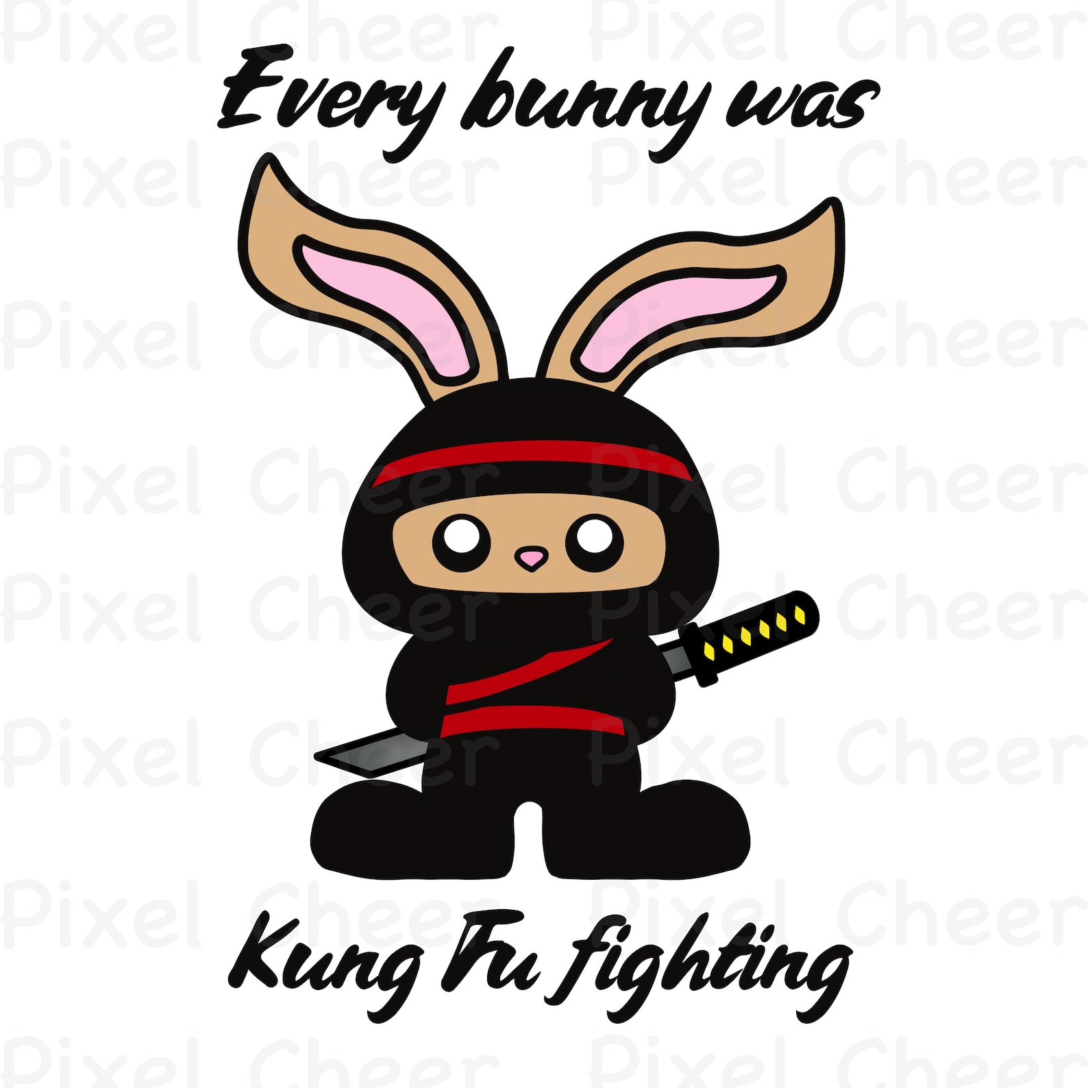 Kung Fu Fighting Bunny PDF Jpg PNG Download, Clipart, Print, Crafting ...