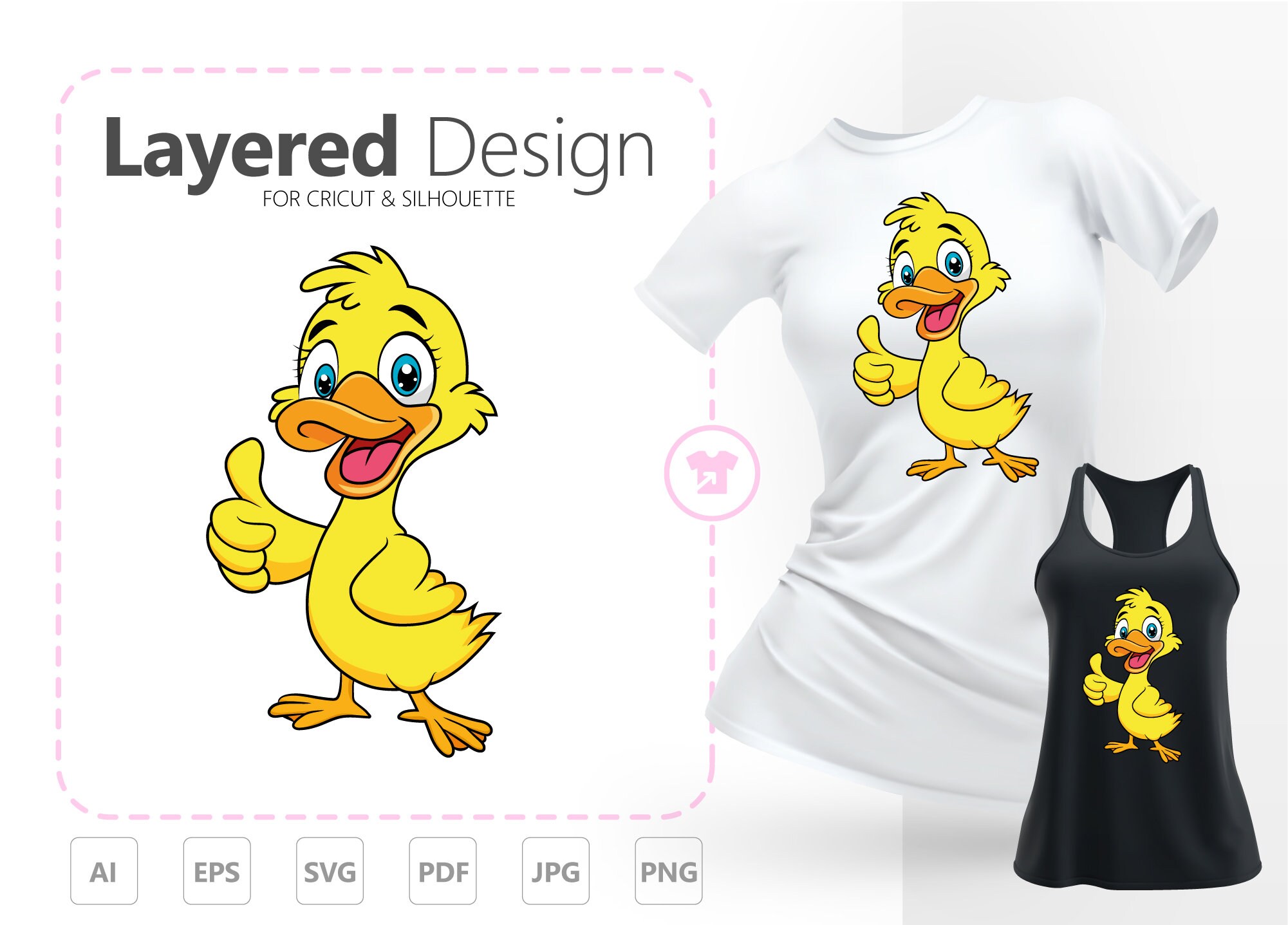 Cool Funny Duck Cartoon Design Cut Files SVG Vector for Cricut - Etsy