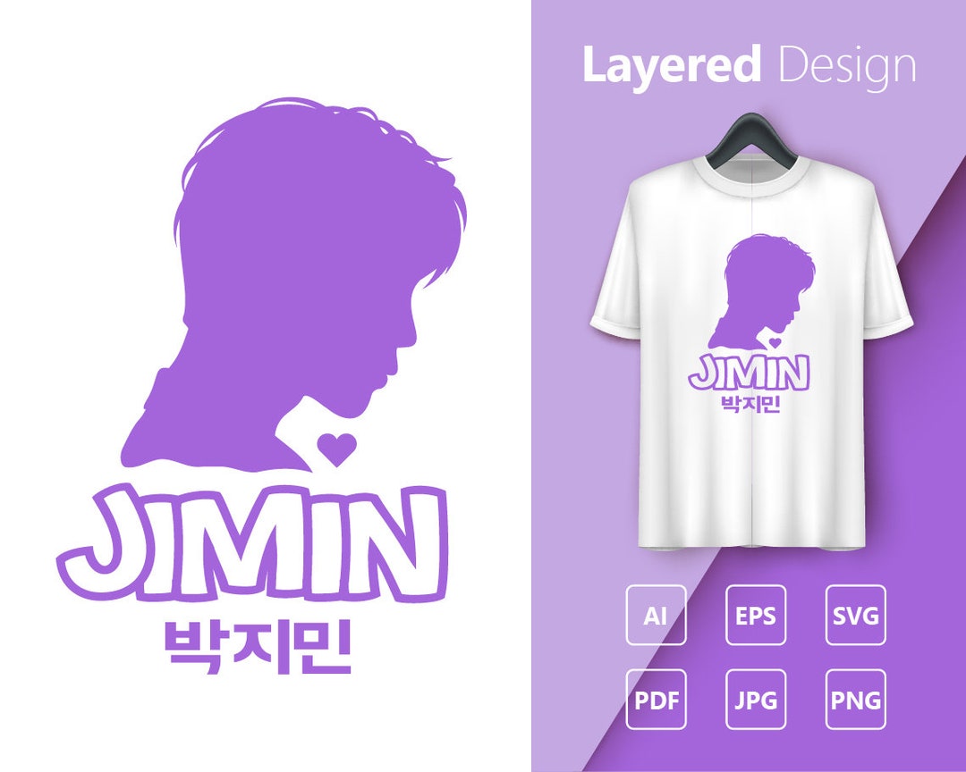 Digital BTS Jimin Silhouette Design Jungkook Jimin Jin J-hope RM Suga V ...