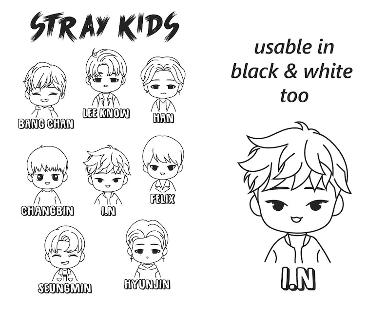 Digital Stray Kids - All Members Chibi Cartoons - Layered Svg Vector ...