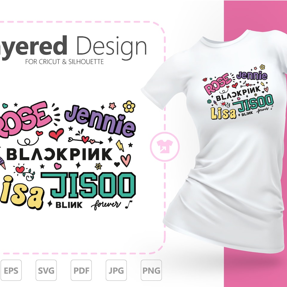 Digital Cool Blackpink Names Design - Lisa Ros Jisoo Jennie sold by ...