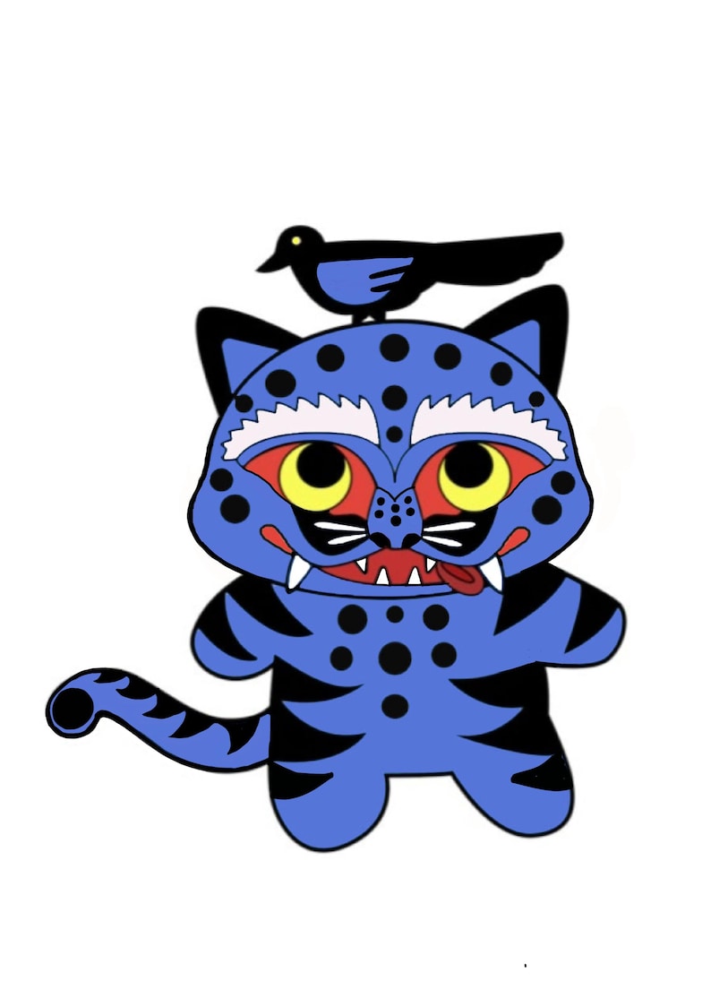 Cute Tiger and Magpie Korean Minhwa Art | Kawaii Folk Painting ...