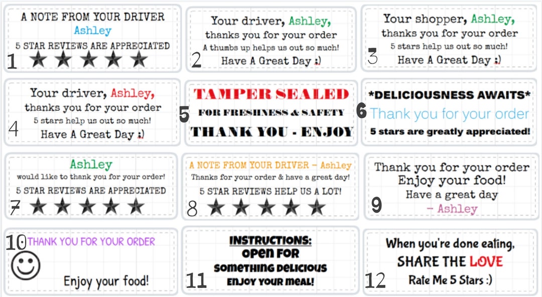 Food Delivery Stickers 27 Designs Customizable - Etsy Italia