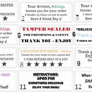 Food Delivery Stickers - 27 Designs! (customizable) - Etsy