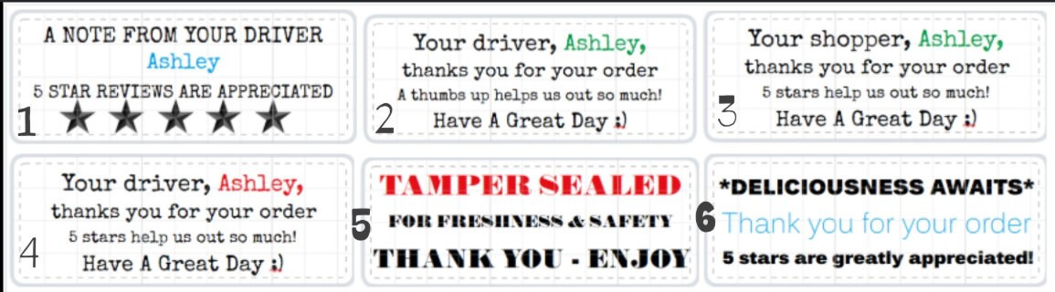 Food Delivery Stickers - 27 Designs! (customizable) - Etsy
