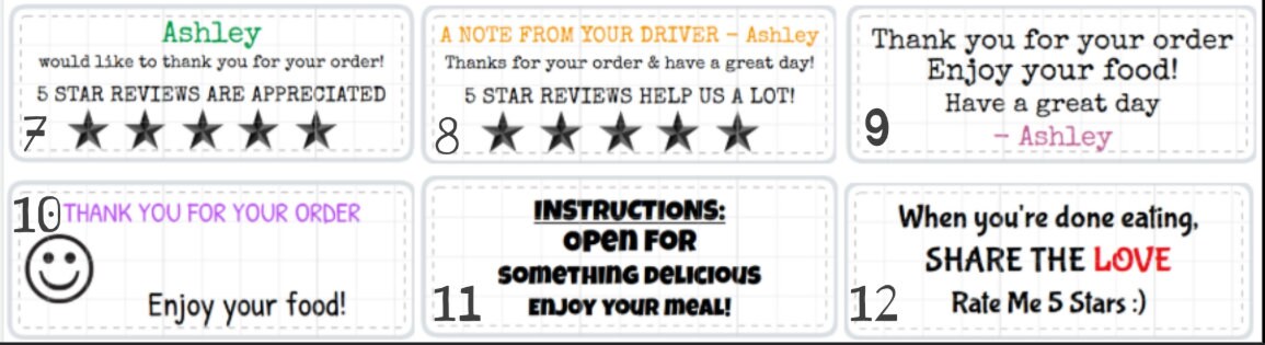 Food Delivery Stickers - 27 Designs! (customizable) - Etsy