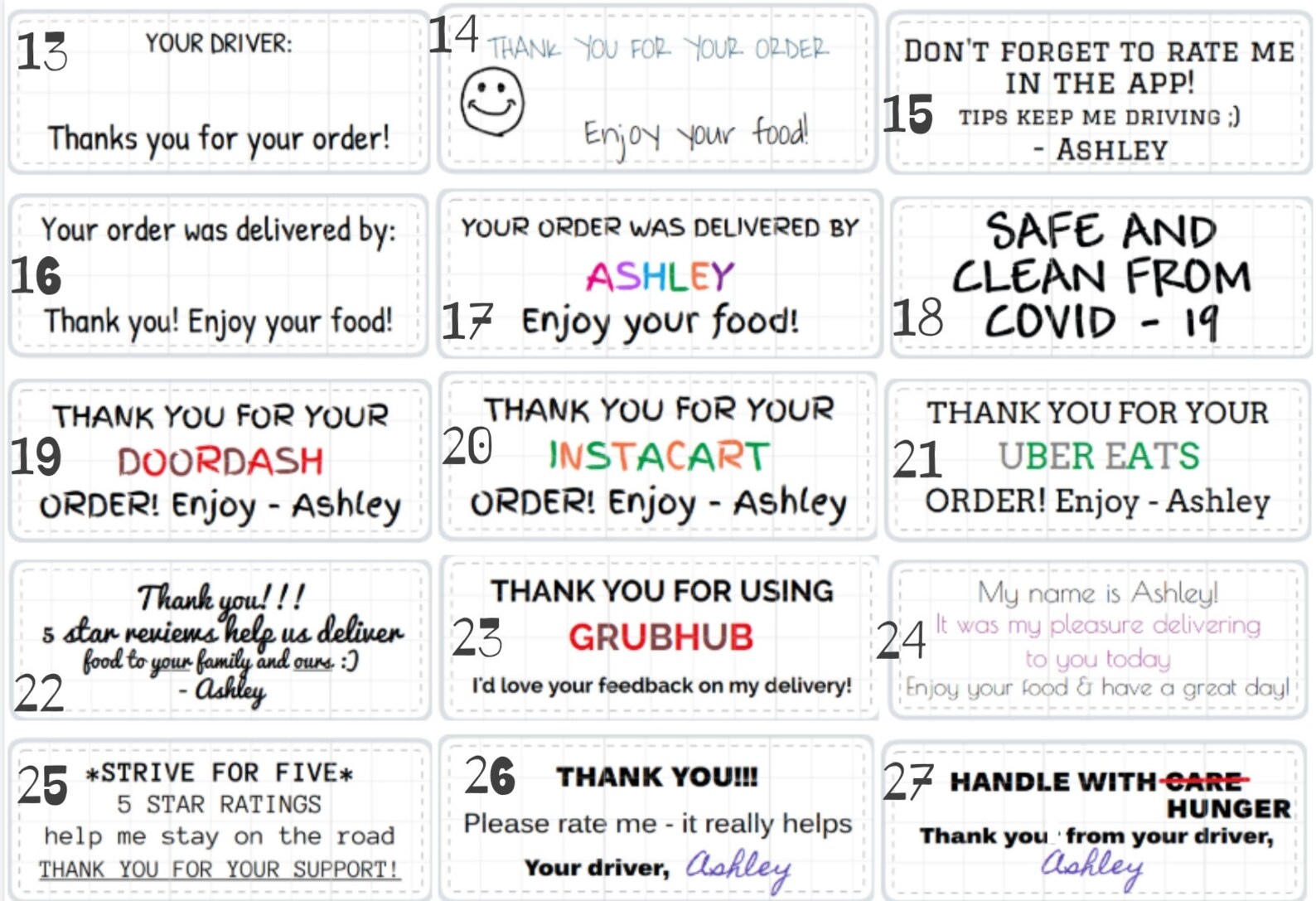 Food Delivery Stickers - 27 Designs! (customizable) - Etsy