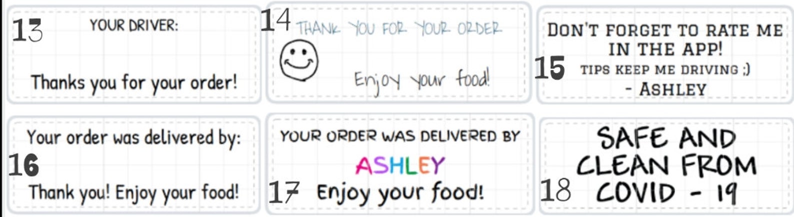 Food Delivery Stickers - 27 Designs! (customizable) - Etsy