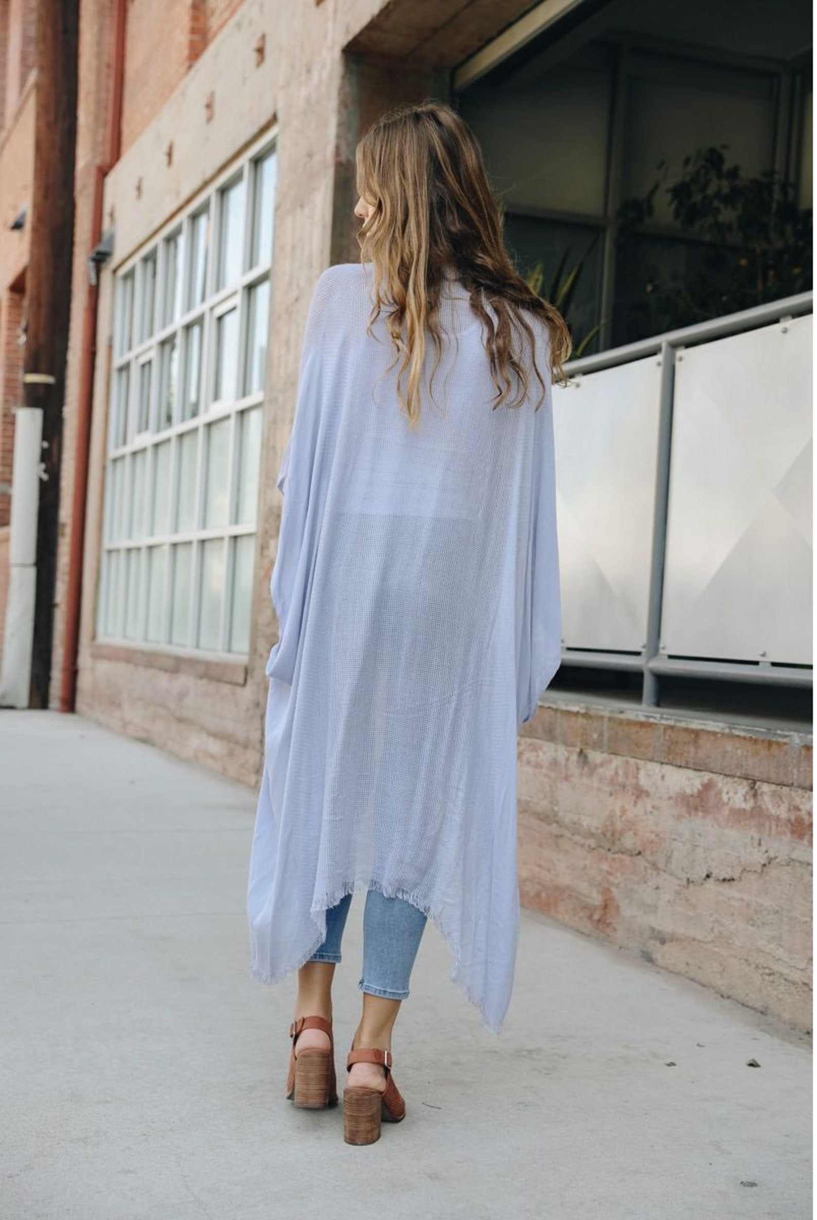 Rust Orange Soft Kimono Duster With Baby Fringes - Etsy