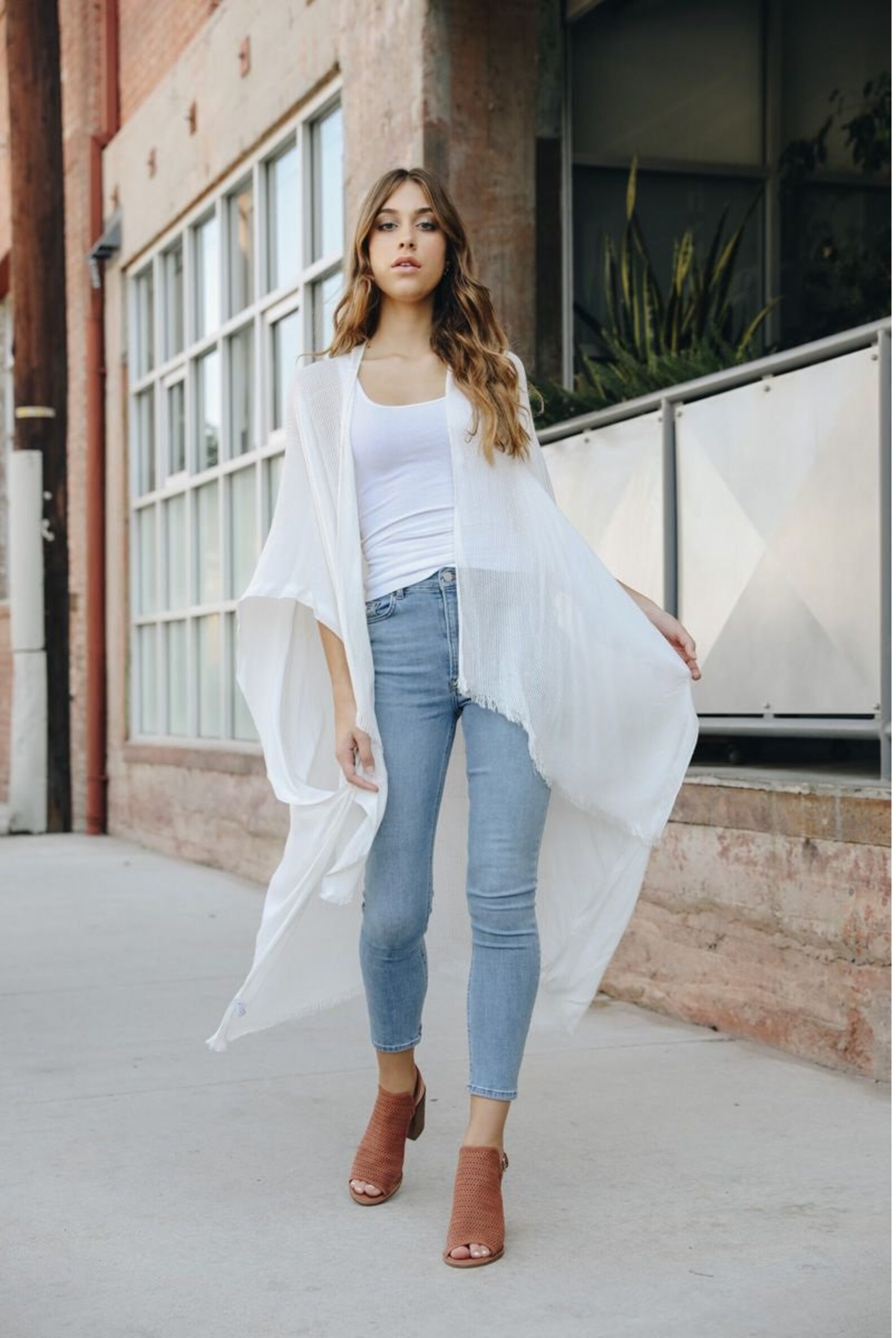 Rust Orange Soft Kimono Duster With Baby Fringes - Etsy