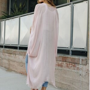 Rust Orange Soft Kimono Duster With Baby Fringes - Etsy