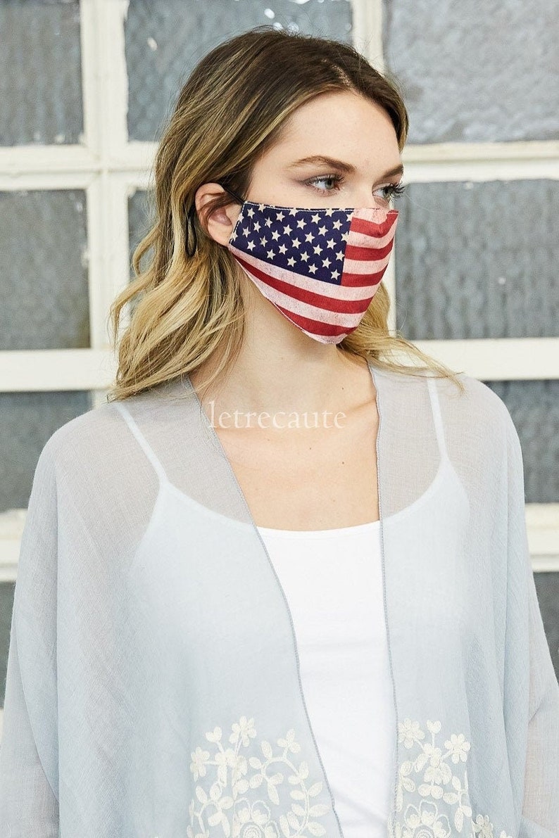 American Flag Mask for Adult With Filters - Etsy
