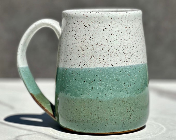 Coffee Mug Cup ,large Ceramic Handmade Mug With Large Handle, Turquoise ...